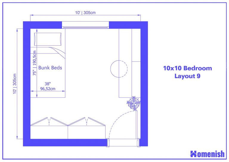 9 Ideal 10x10 Bedroom Layouts For Small Rooms - Homenish