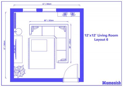 9 Great 12' x 12' Living Room Layouts and Floor Plans