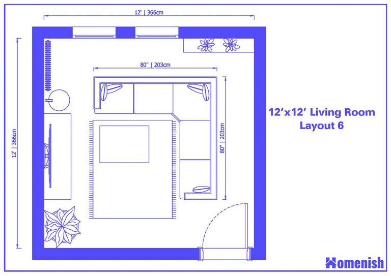 9 Great 12' x 12' Living Room Layouts and Floor Plans