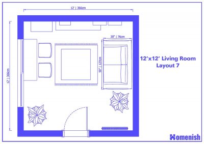 9 Great 12' x 12' Living Room Layouts and Floor Plans