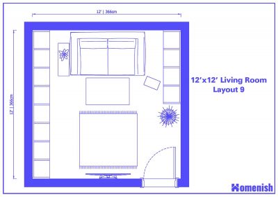 9 Great 12' x 12' Living Room Layouts and Floor Plans