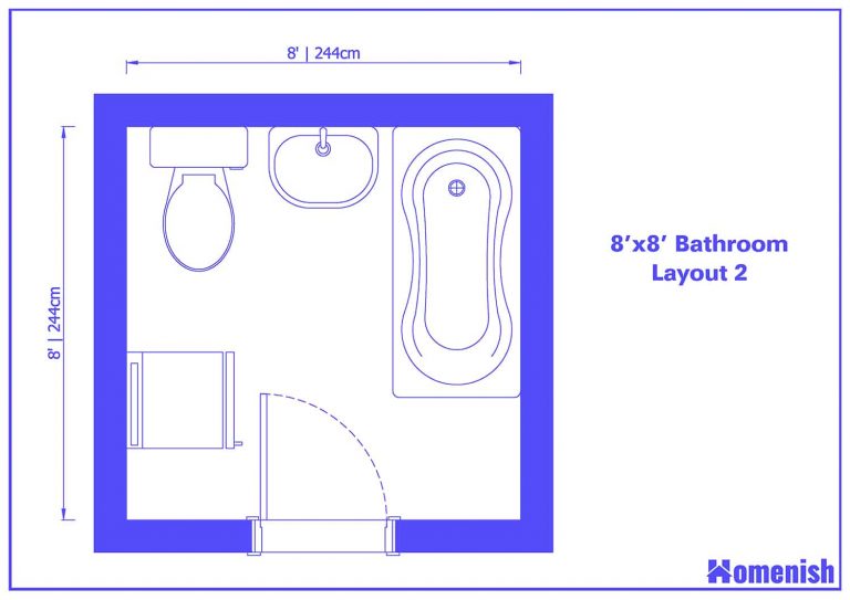 9 Clever 8’ x 8’ Bathroom Layout Plans For Small Space