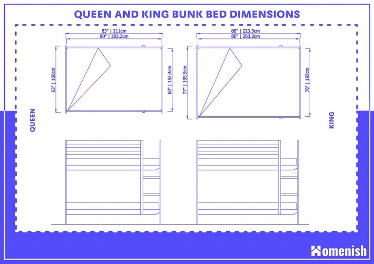 Standard Bunk Bed Dimensions with 3 Drawings - Homenish