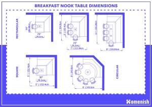 Guide to Breakfast Nook Dimensions with Drawing - Homenish