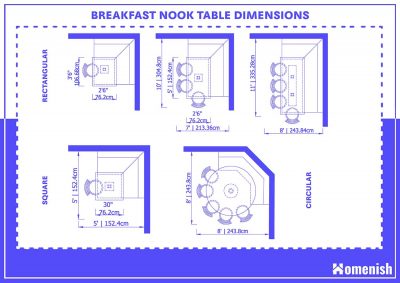 Guide to Breakfast Nook Dimensions with Drawing