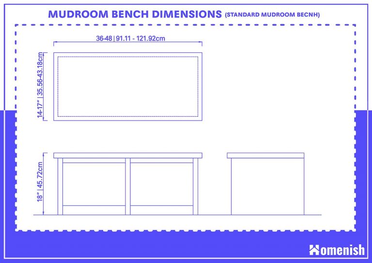 Guide to Mudroom Bench Dimensions (with 3 Drawings)