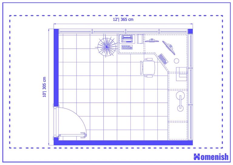 12 Practical 10' x 12' Office layouts (with Floors Plans) - Homenish