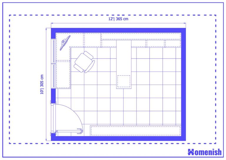 12 Practical 10' x 12' Office layouts (with Floors Plans) - Homenish