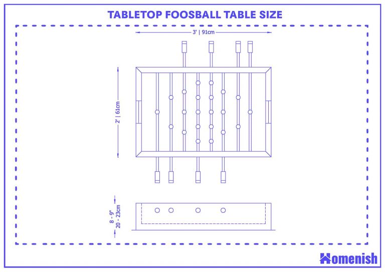 Standard Foosball Table Sizes (with 3 Drawings)