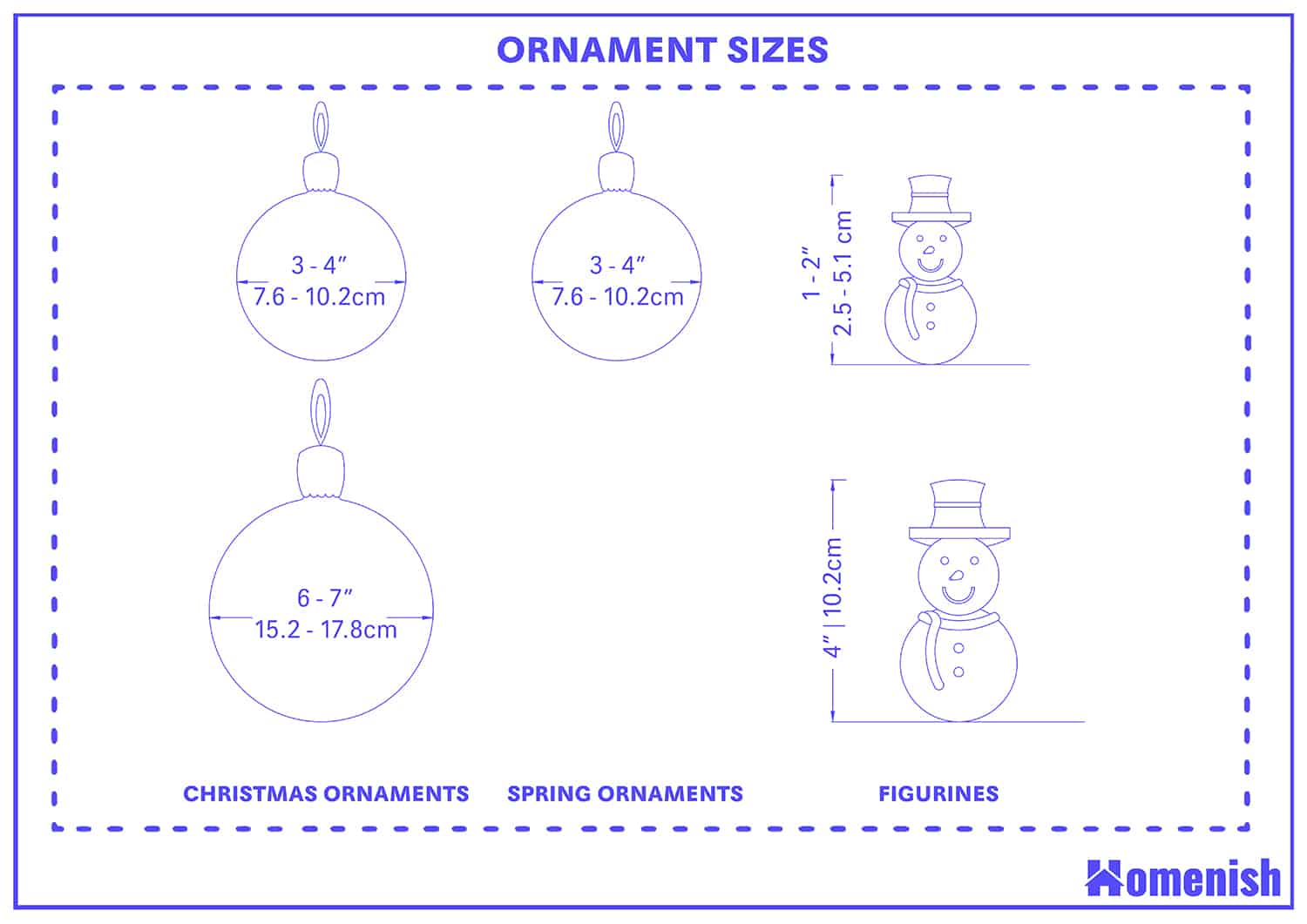 Ornament Sizes And Guidelines with Drawings Homenish