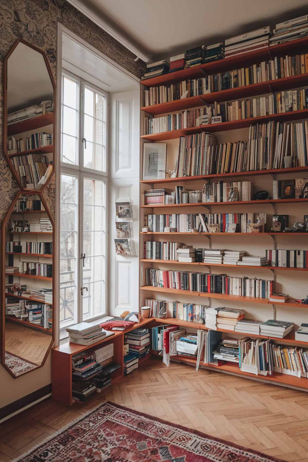 30 Ideas for Bookshelves Around Windows