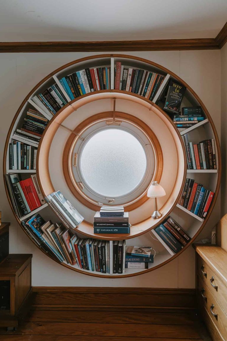30 Ideas for Bookshelves Around Windows