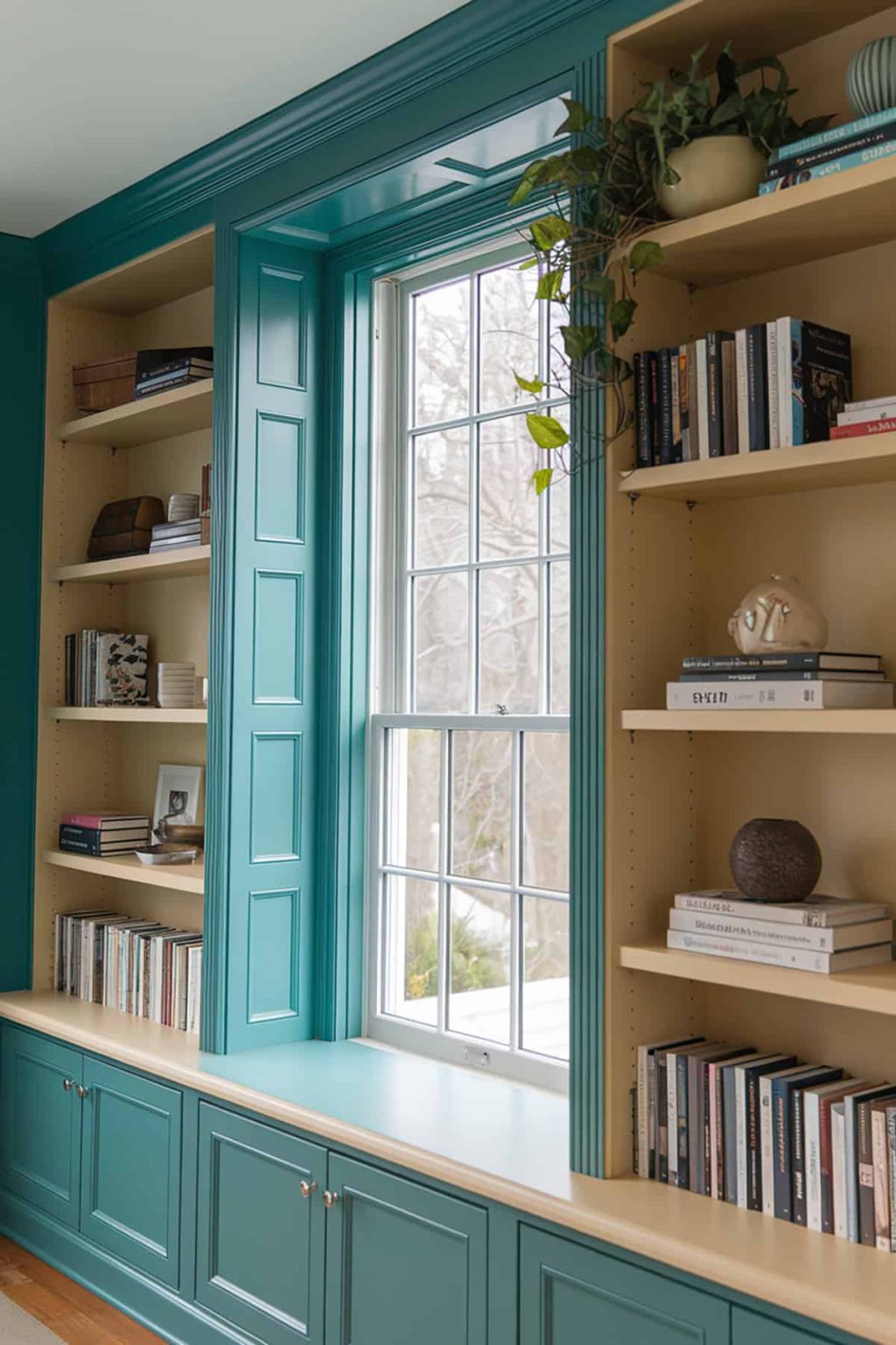 30 Ideas for Bookshelves Around Windows