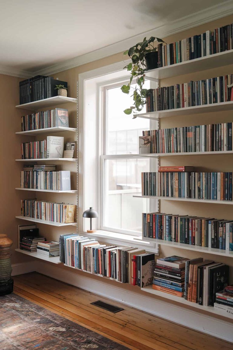 30 Ideas for Bookshelves Around Windows