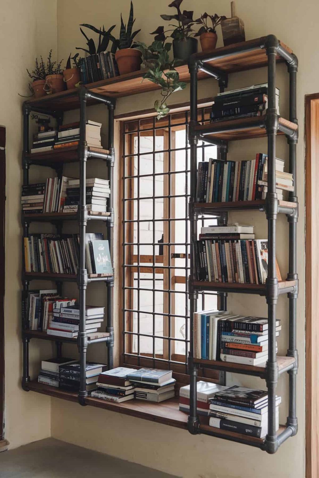30 Ideas for Bookshelves Around Windows