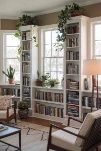 30 Ideas for Bookshelves Around Windows