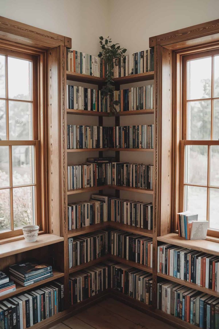 30 Ideas for Bookshelves Around Windows