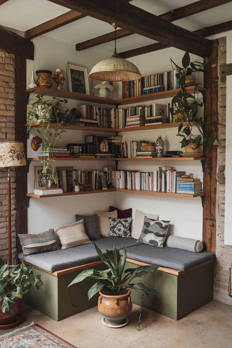 30 Inspiring Corner Bookshelf Ideas
