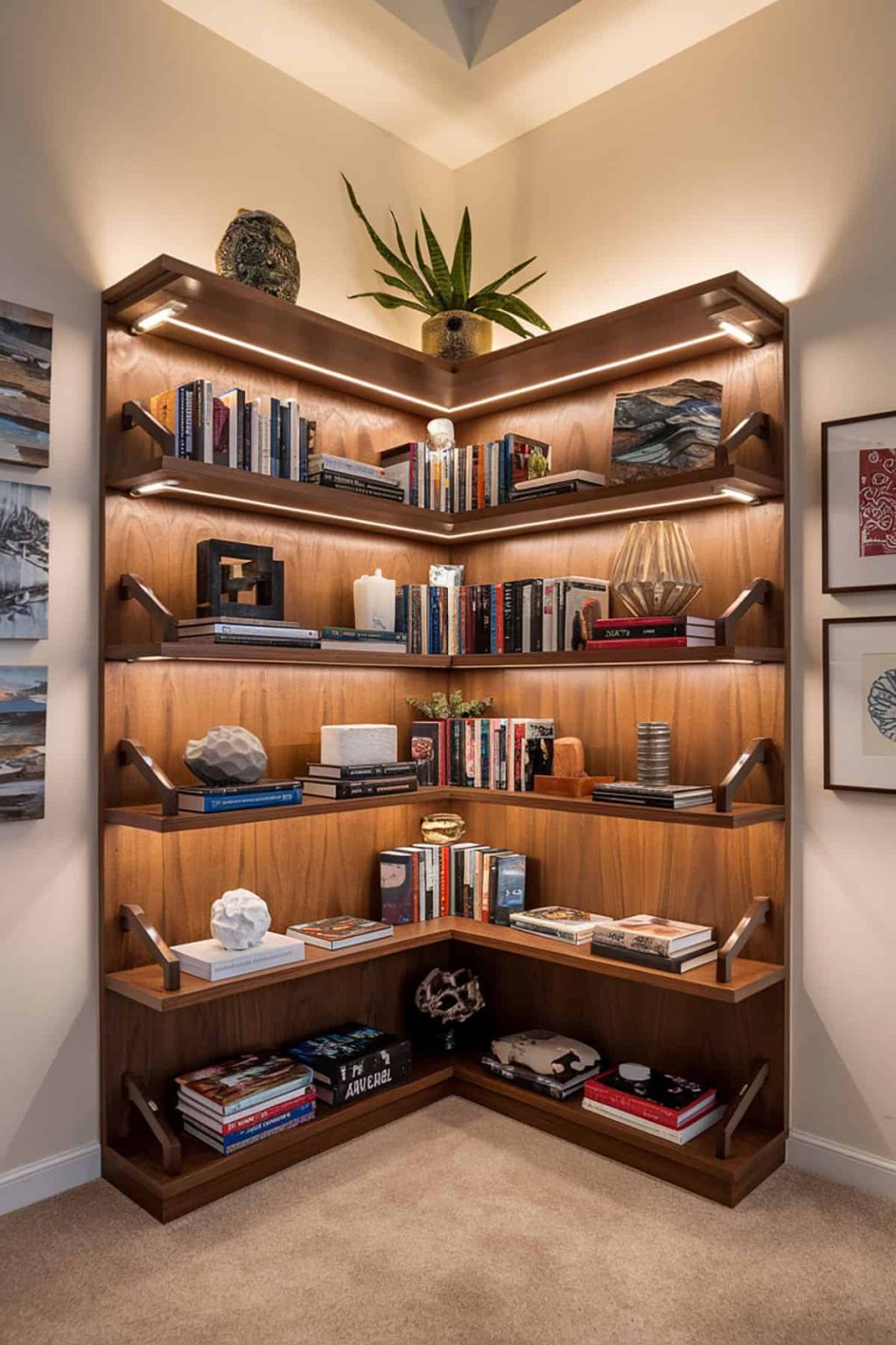 30 Inspiring Corner Bookshelf Ideas