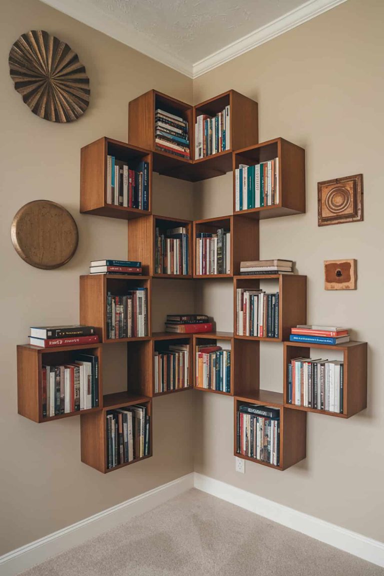 30 Inspiring Corner Bookshelf Ideas