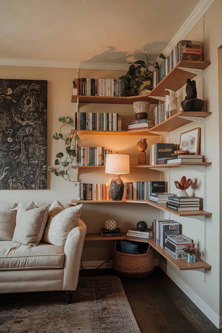 30 Inspiring Corner Bookshelf Ideas