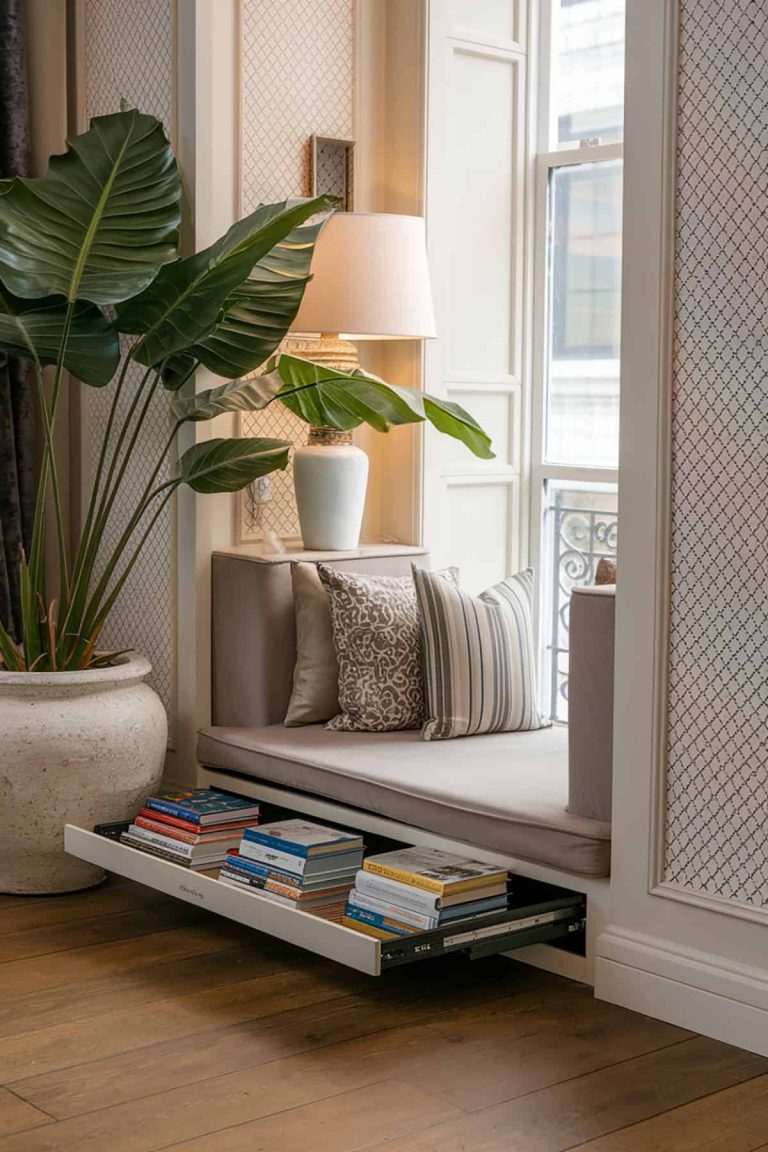 30 Creative Under Window Bookshelf Ideas