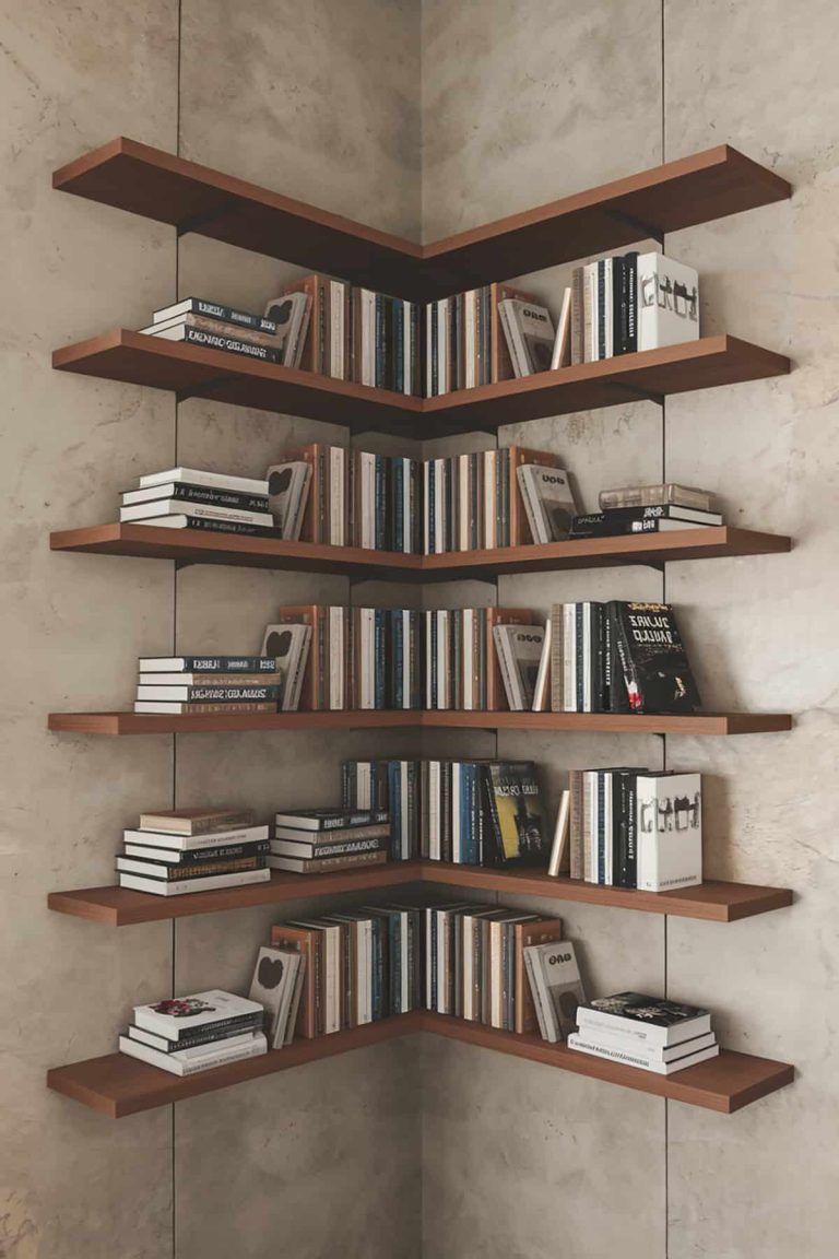 30 Inspiring Corner Bookshelf Ideas