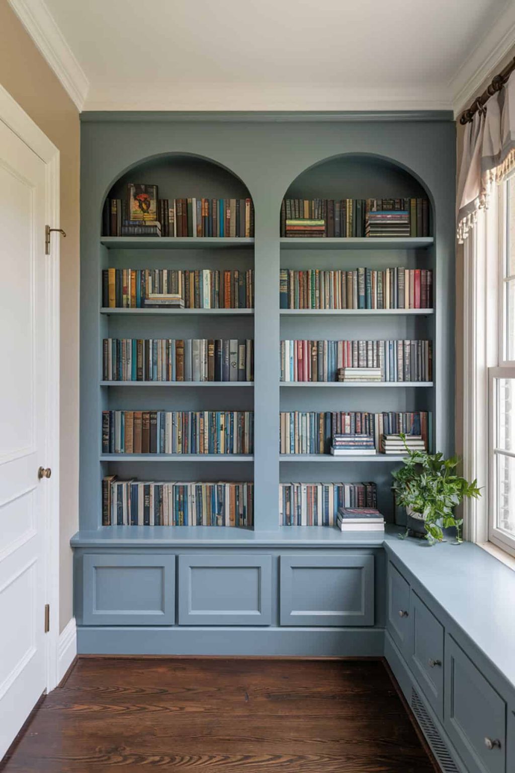 30 Creative Under Window Bookshelf Ideas