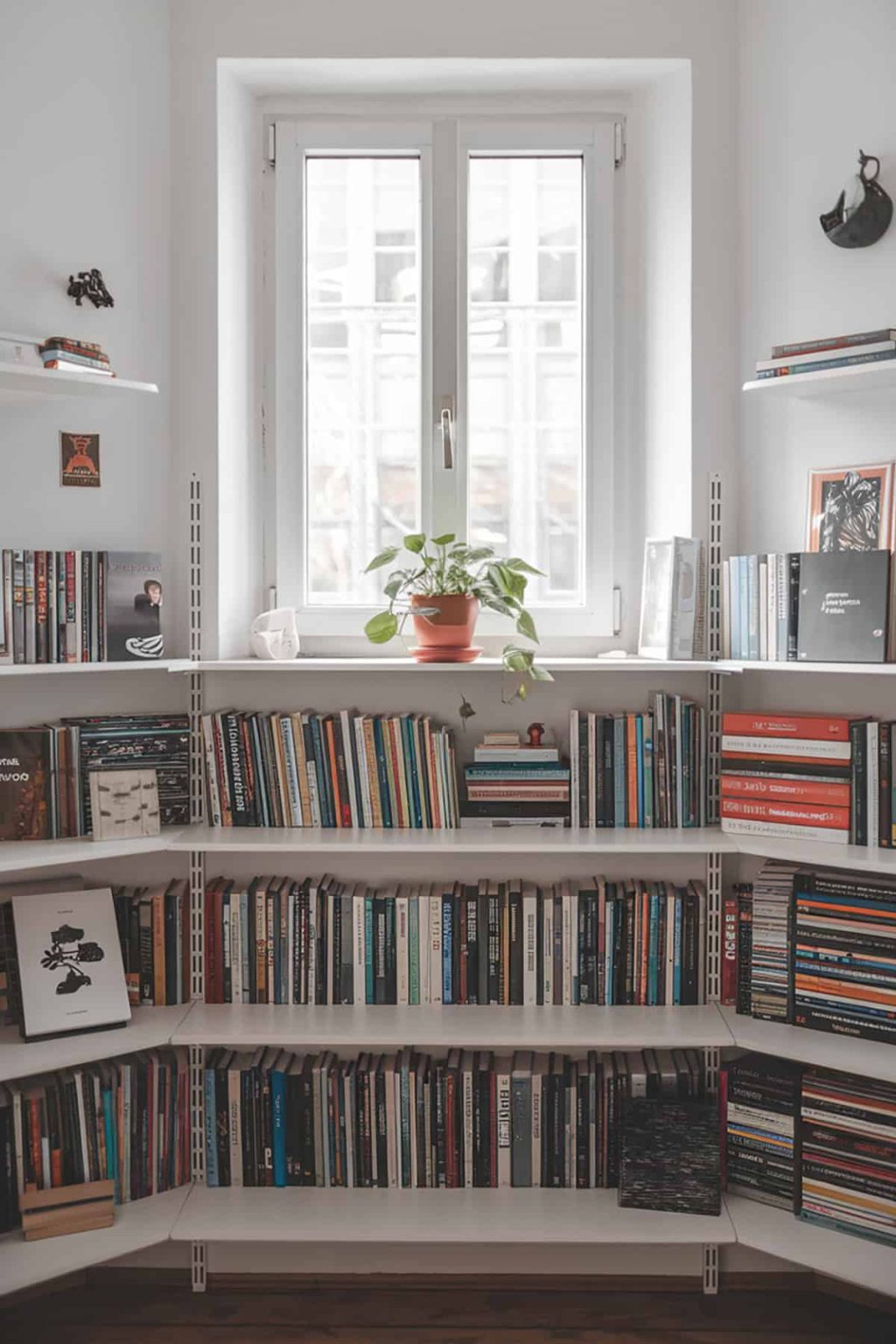 30 Creative Under Window Bookshelf Ideas
