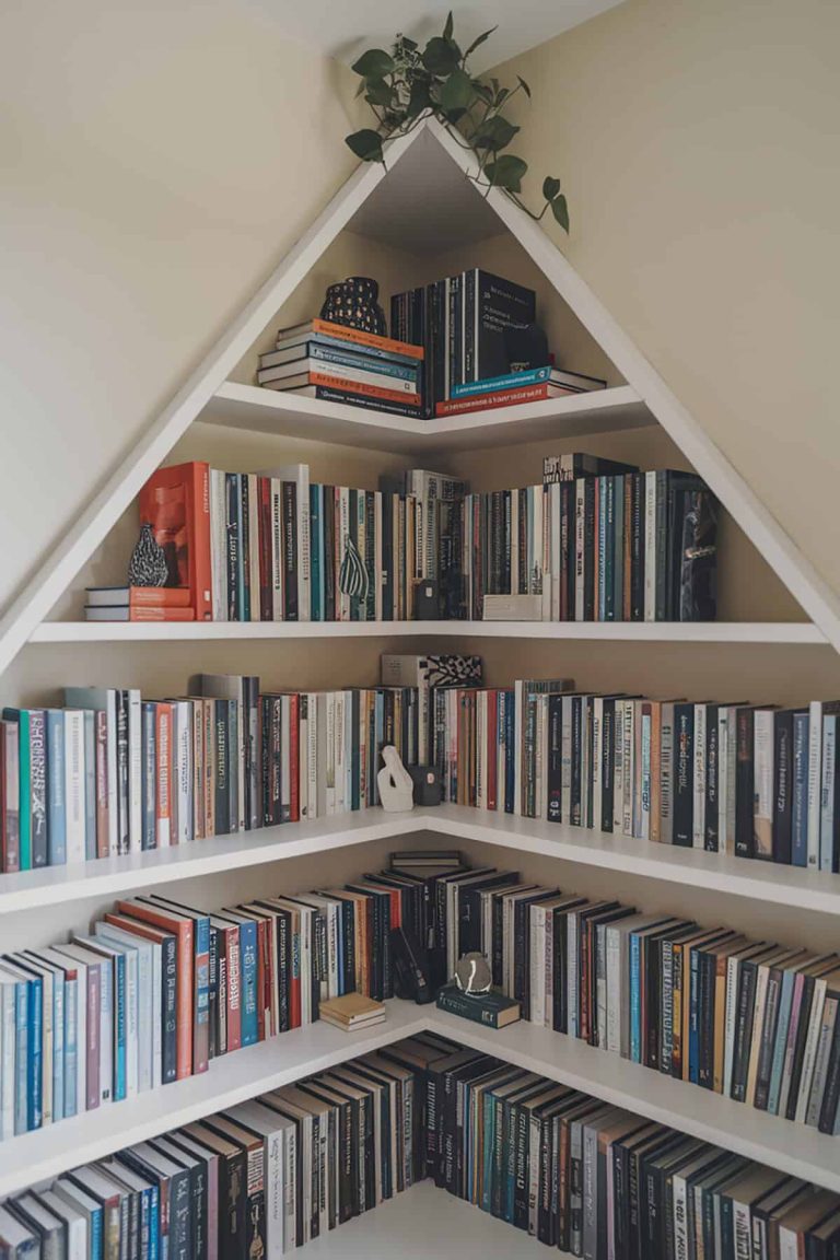 30 Inspiring Corner Bookshelf Ideas