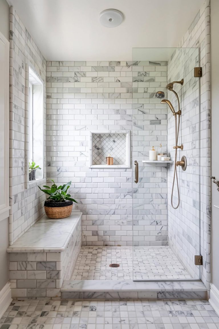 42 Walk In Shower With Bench Ideas For Inspiration