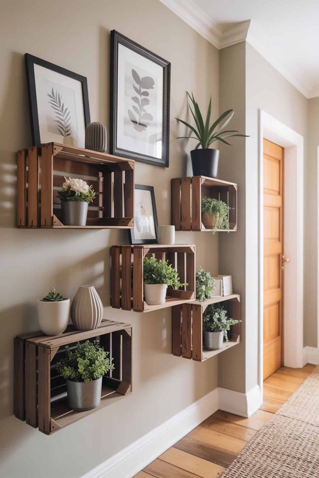 42 Clever Wooden Crate Shelf Ideas
