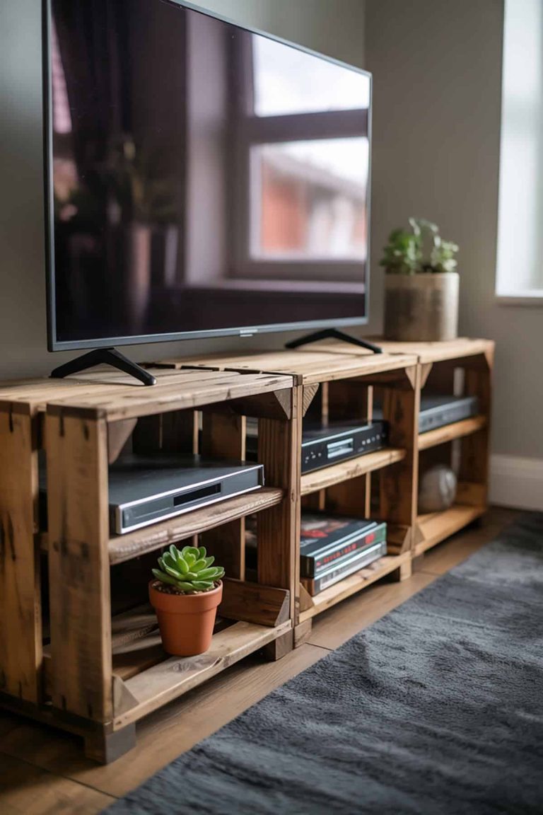 42 Clever Wooden Crate Shelf Ideas