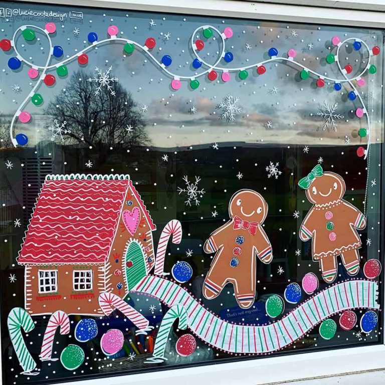 30 Easy & Fun Christmas Window Painting Ideas