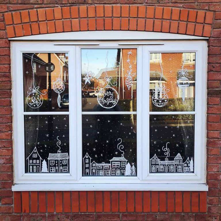 30 Easy & Fun Christmas Window Painting Ideas