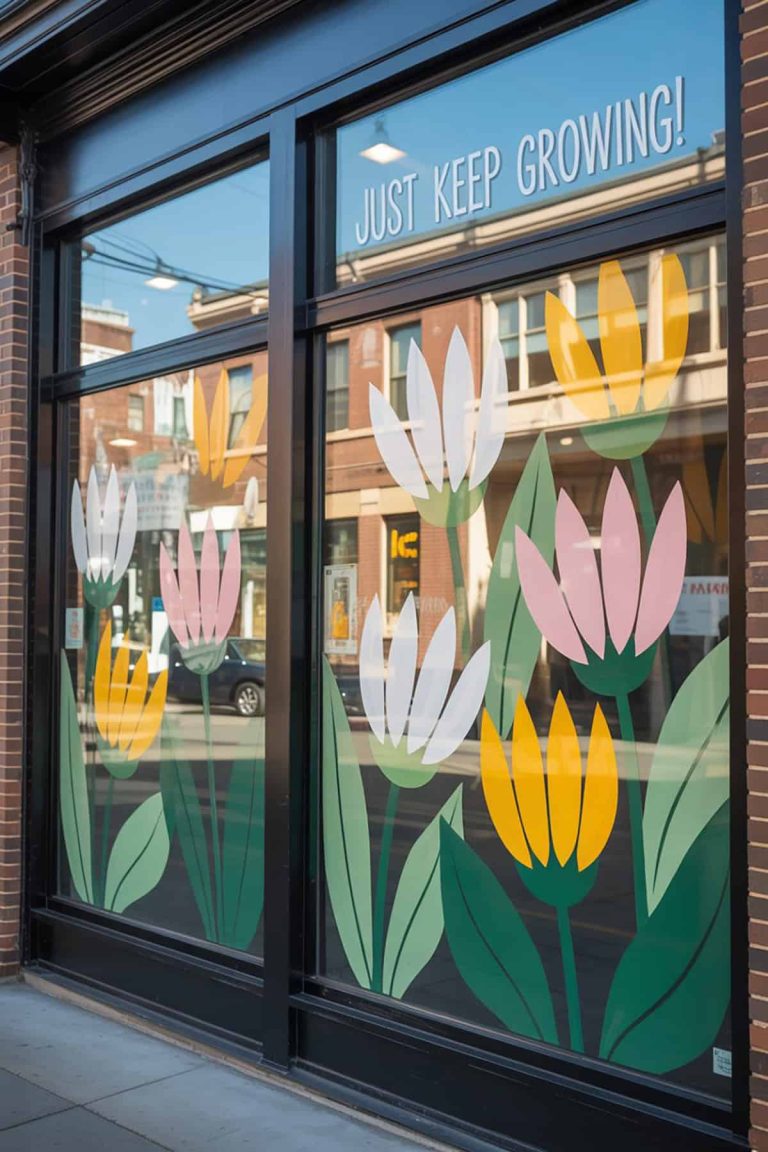 33 Cool & Fun Spring Window Painting Ideas