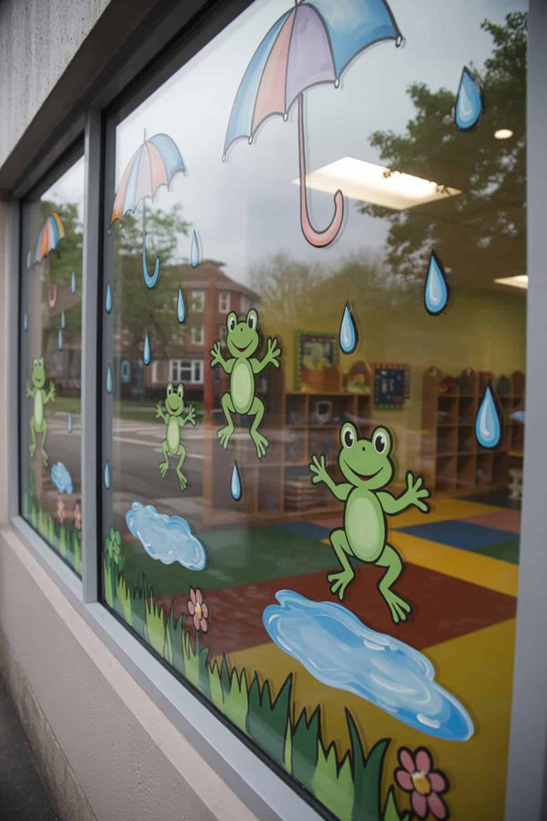 33 Cool & Fun Spring Window Painting Ideas