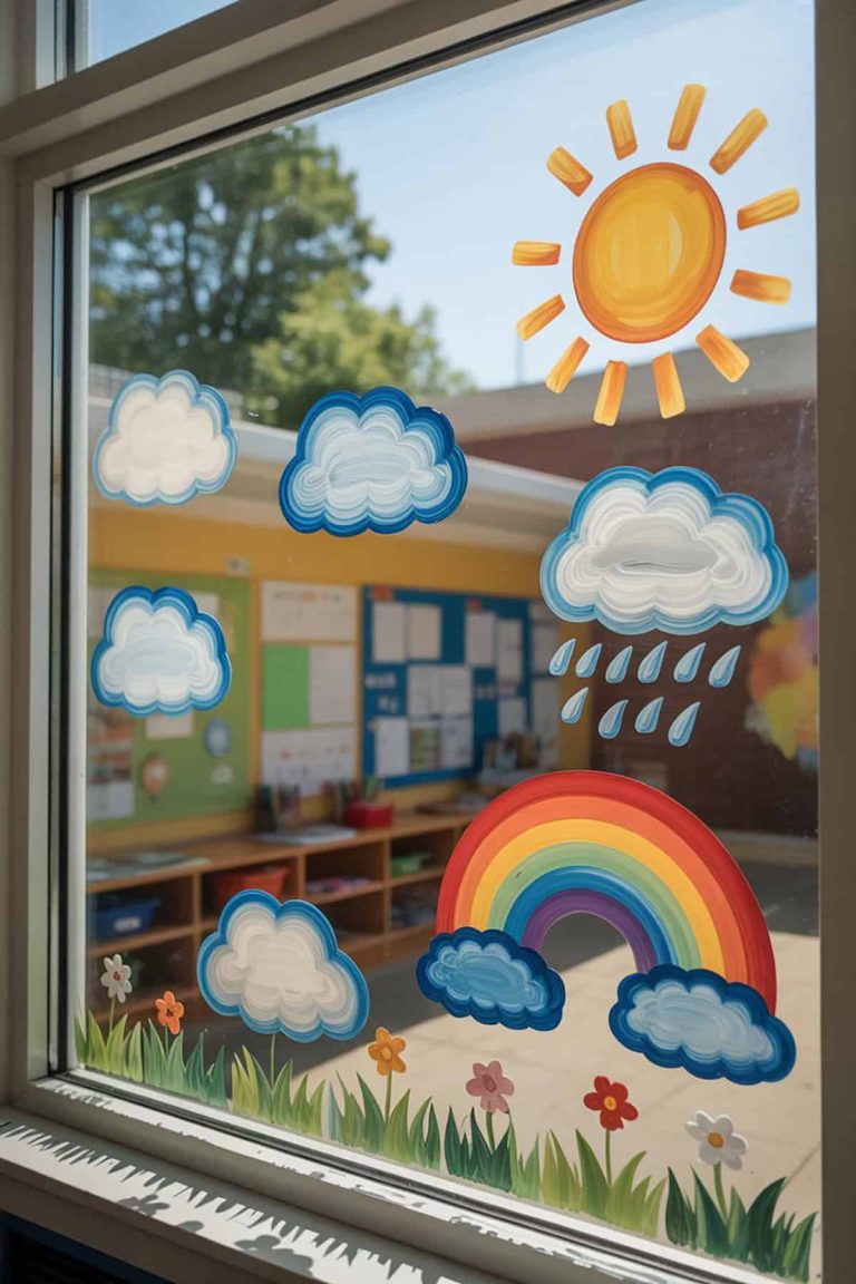 33 Cool & Fun Spring Window Painting Ideas
